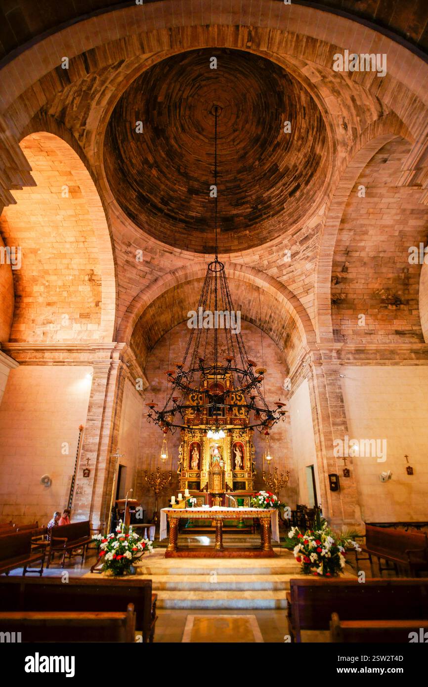 Parish church of Our Lady of Atocha (16th century). Ariany. Plain of ...