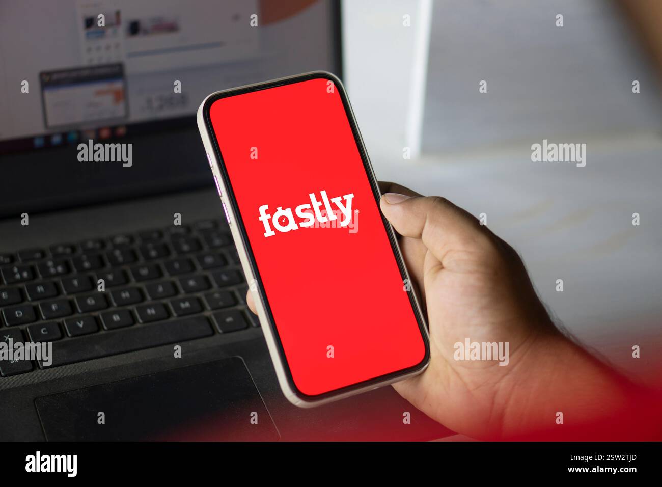 Dhaka, Bangladesh- 19 Aug 2024: Fastly Inc logo is displayed on ...