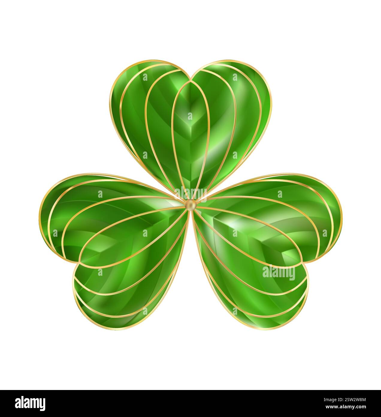 Emerald Clover leaf icon. Three leaves logo. Luxury Green floral symbol ...
