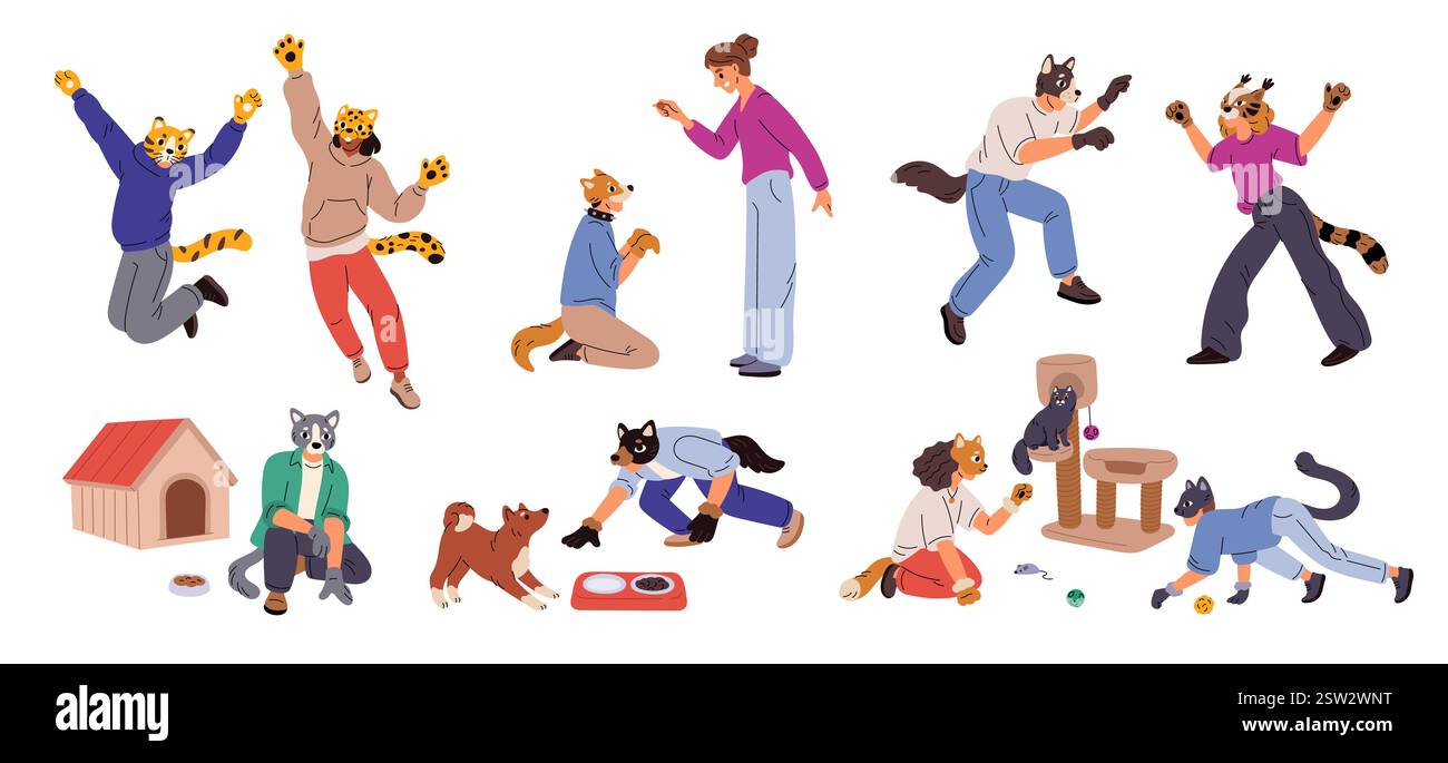 Quadrobber characters. Modern subculture representatives. Cartoon ...