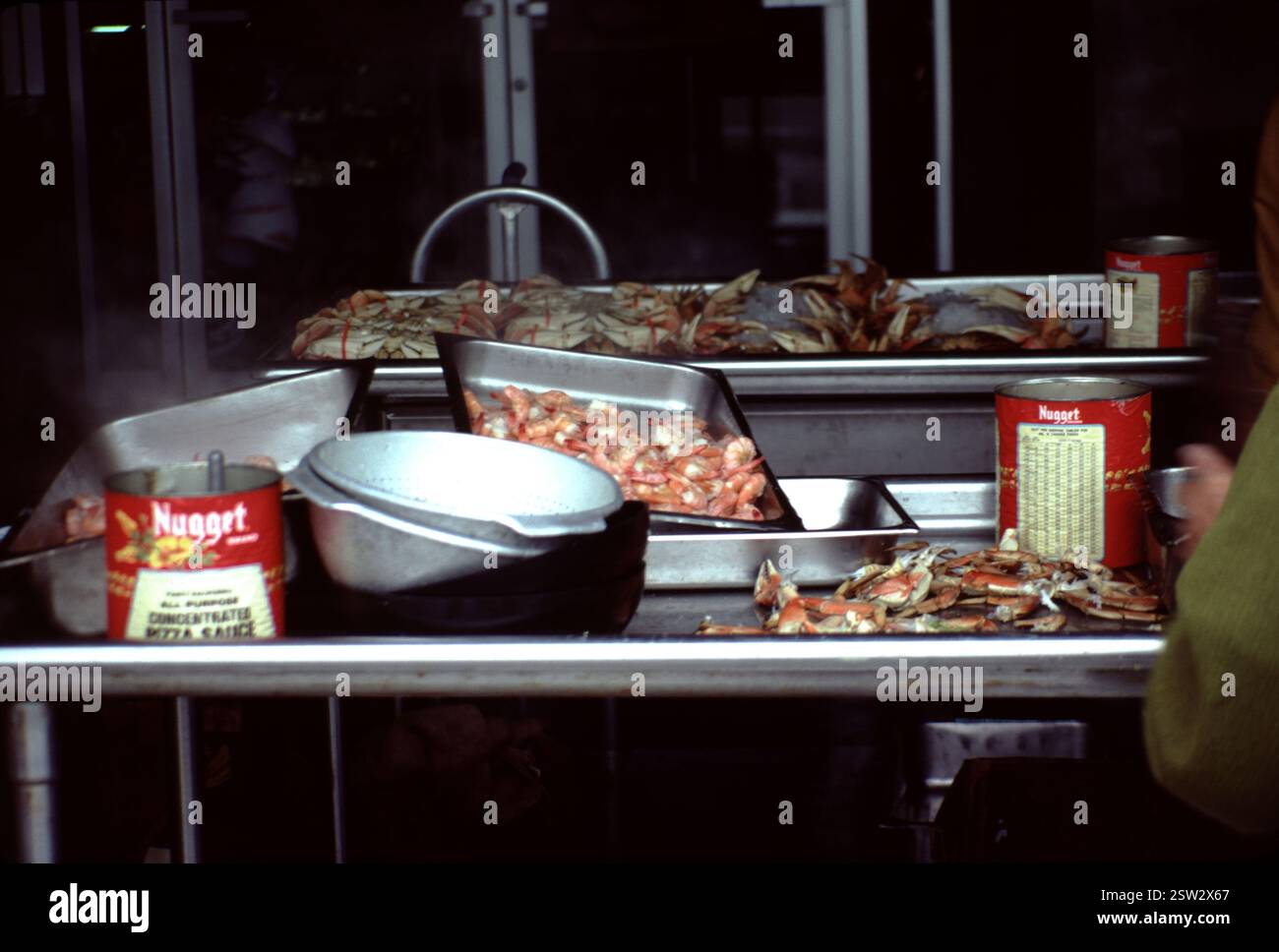 San Francisco, CA. USA. 1982. Fisherman’s Wharf seafood street vendors ...
