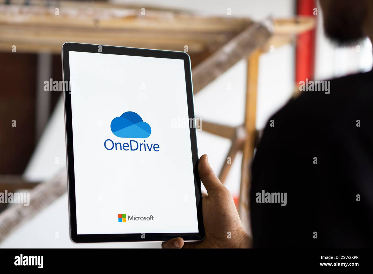Dhaka, Bangladesh- 22 Aug 2024: Microsoft OneDrive logo is displayed on ...