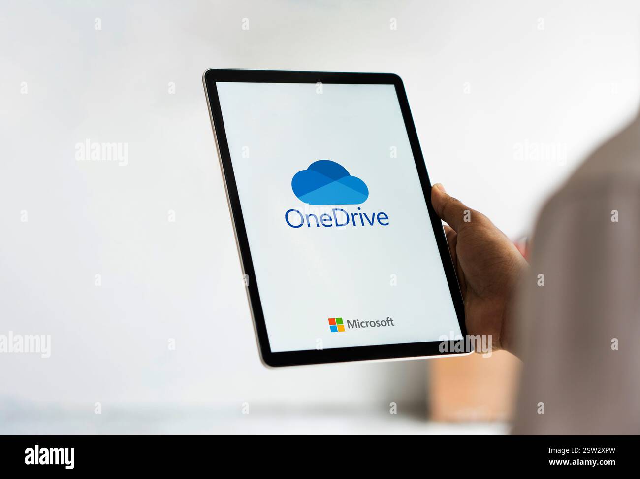 Dhaka, Bangladesh- 22 Aug 2024: Microsoft OneDrive logo is displayed on ...