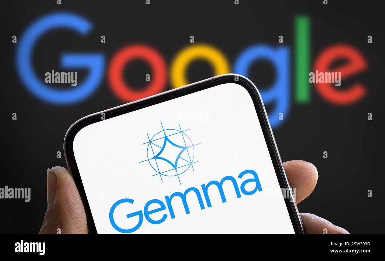 Dhaka, Bangladesh- 26 Aug 2024: Google Gemma AI logo is displayed on smartphone Stock Photo - Alamy