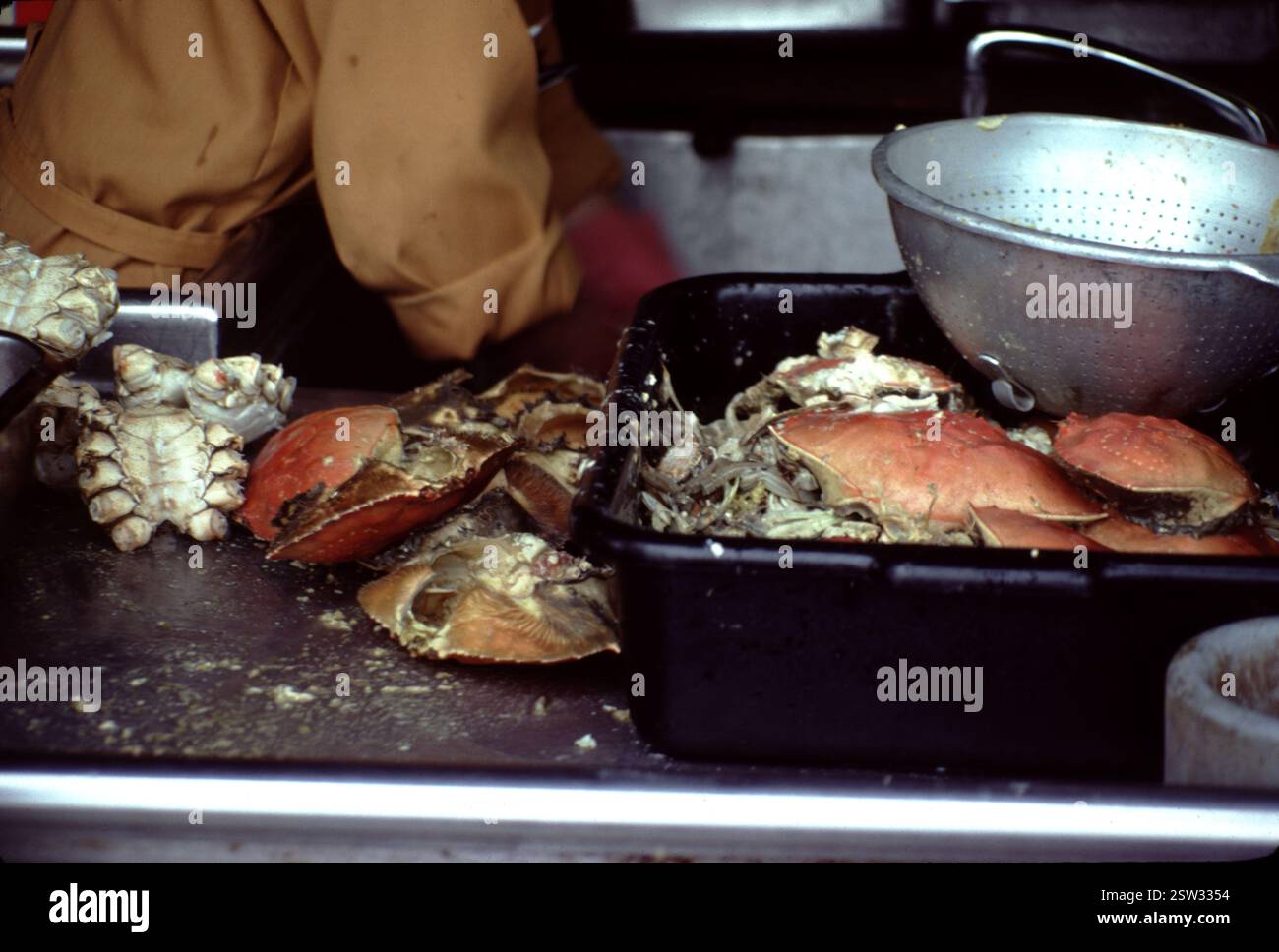 San Francisco, CA. USA. 1982. Fisherman’s Wharf seafood street vendors ...