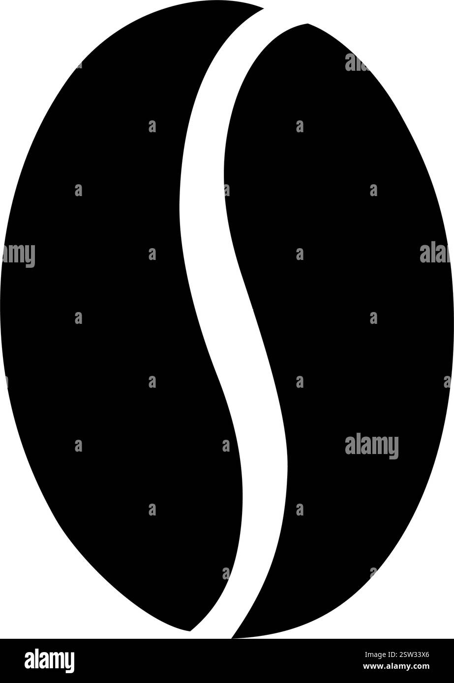 Coffee bean icon. Coffe grain seed for cafe. Black logo isolated on ...