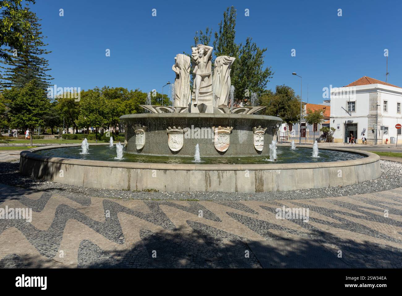 Fountain “Fonte das Musas” Setubal Portugal at park “Parque de Luisa ...