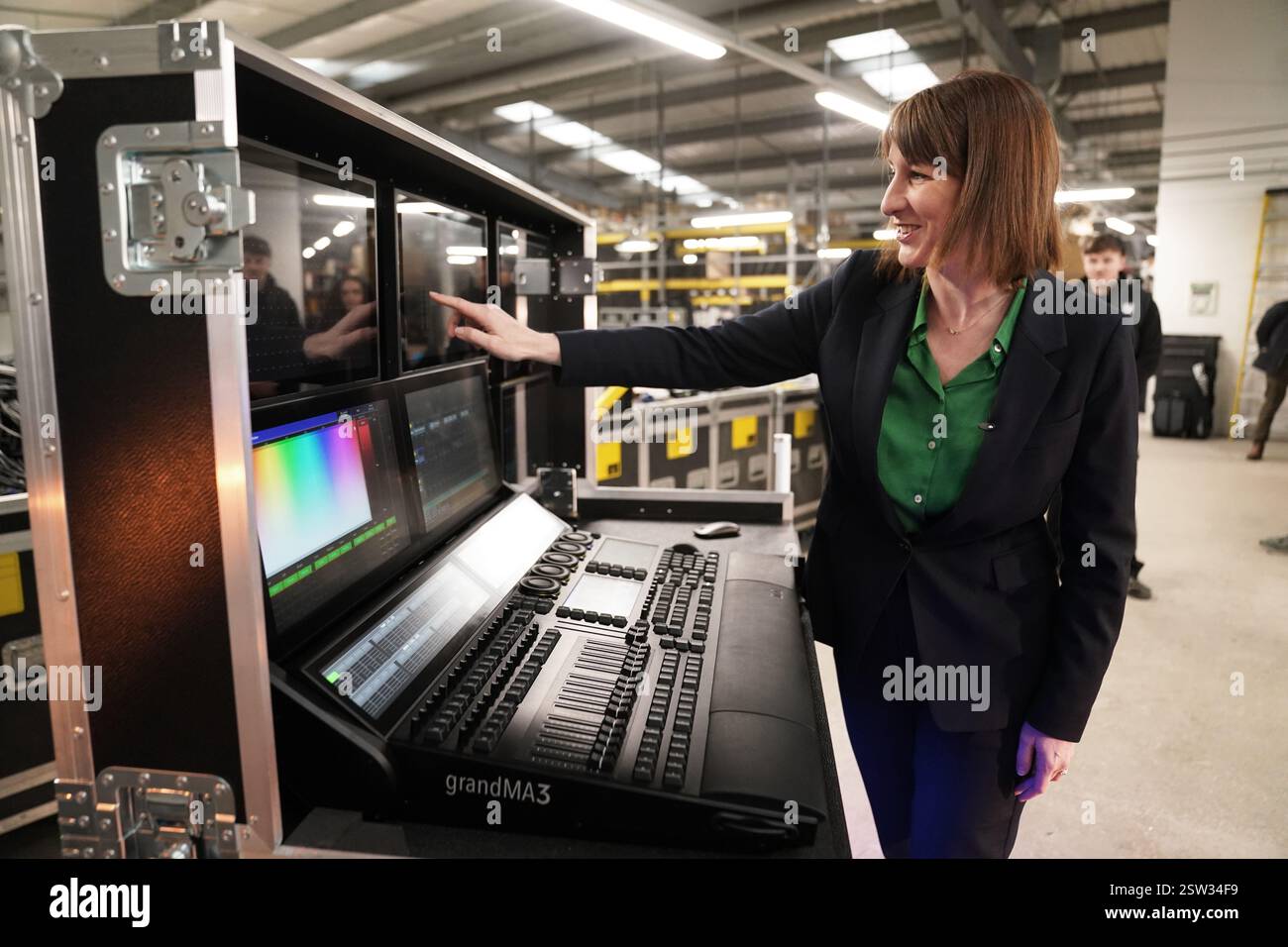 Chancellor of the Exchequer Rachel Reeves during a visit to Warner ...