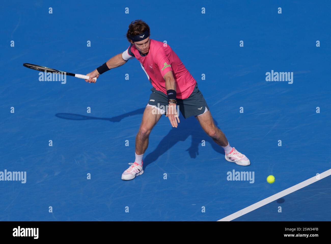 Doha, Qatar. 20th Feb, 2025. Andrey Rublev of Russia during the 2025 ...