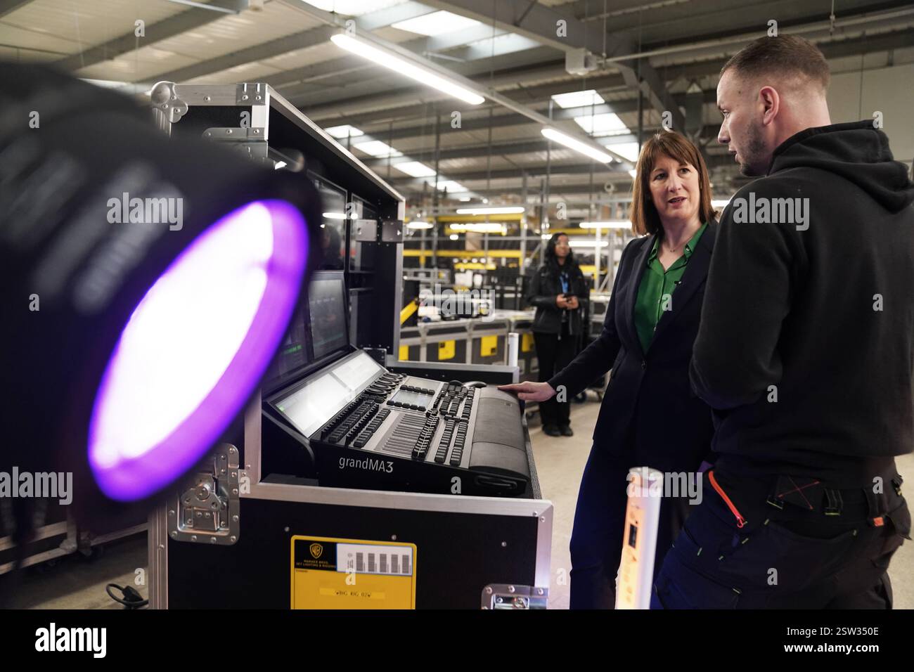 Chancellor of the Exchequer Rachel Reeves meets apprentices during a ...