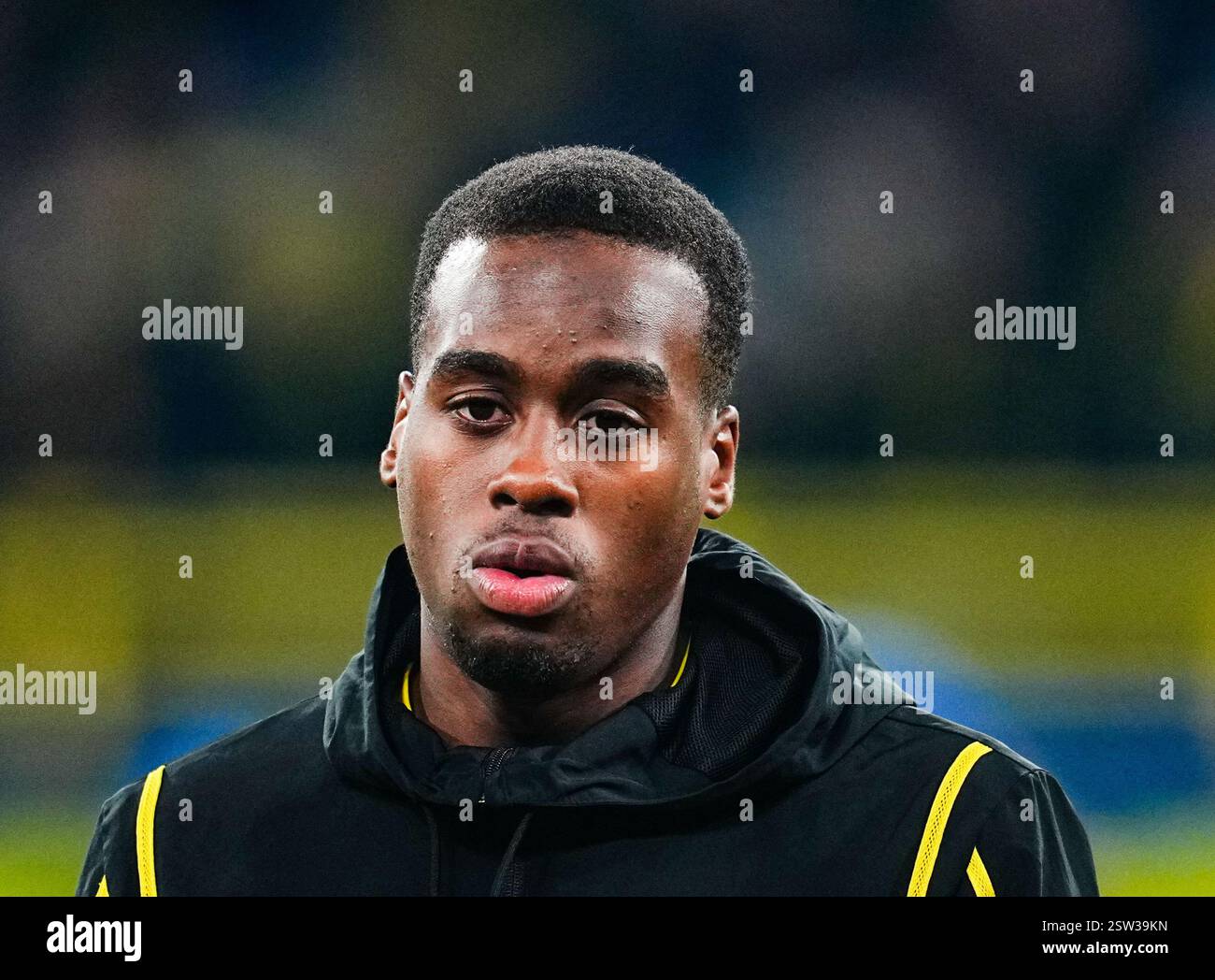 Dortmund, Germany. 19th Feb, 2025. February 19 2025: Jamie Gittens of Borussia Dortmund looks on ...