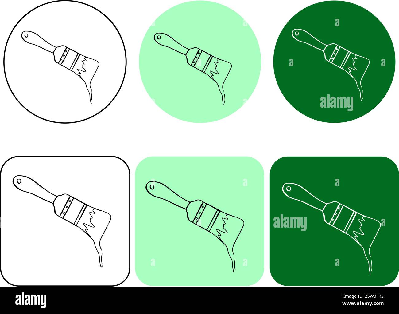 Paint brush graphic line ink logo. Vector illustration Stock Vector ...