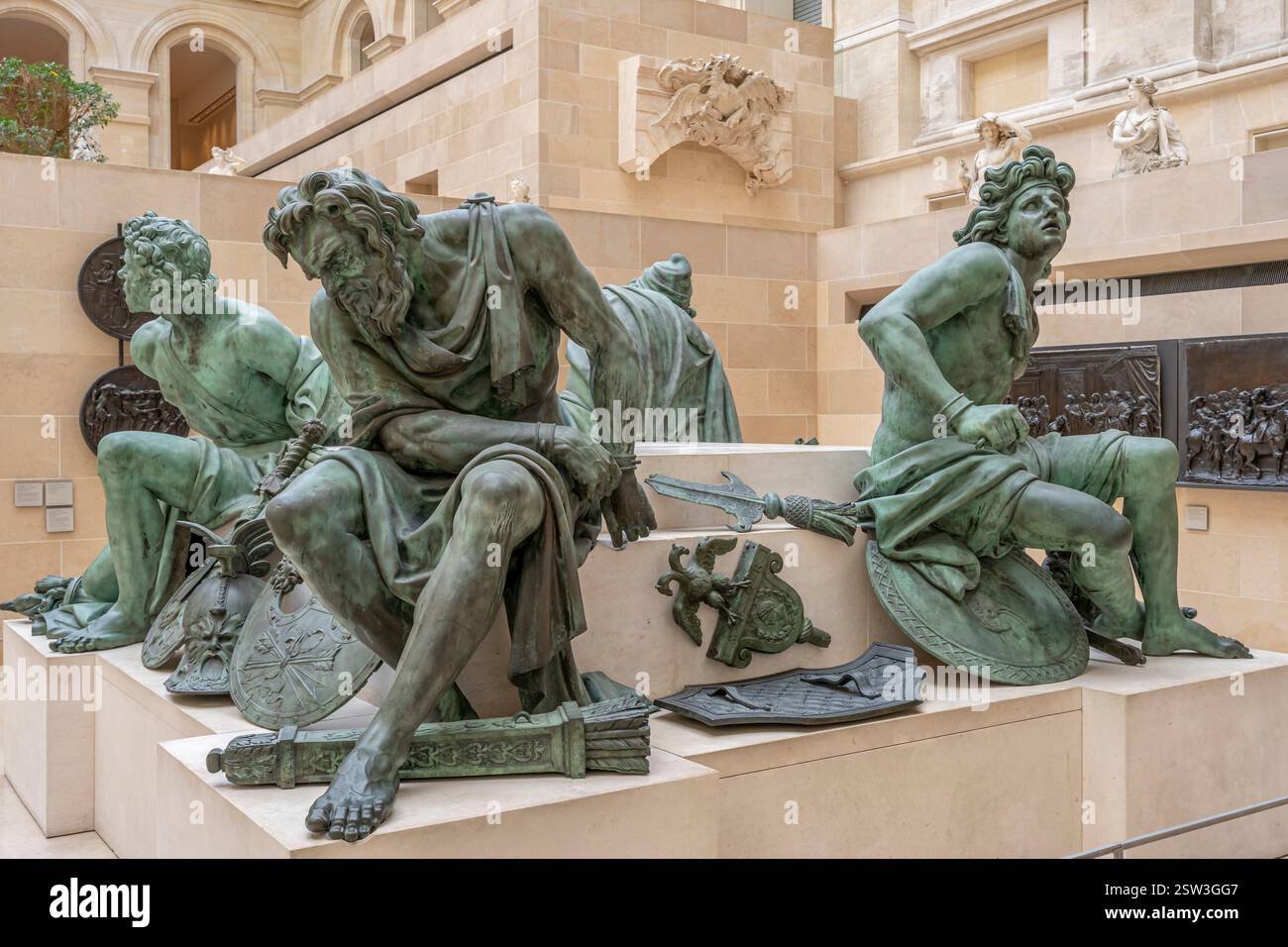 Paris, France - 02 23 2022: Le Louvre Museum. Bronze Statue Four ...