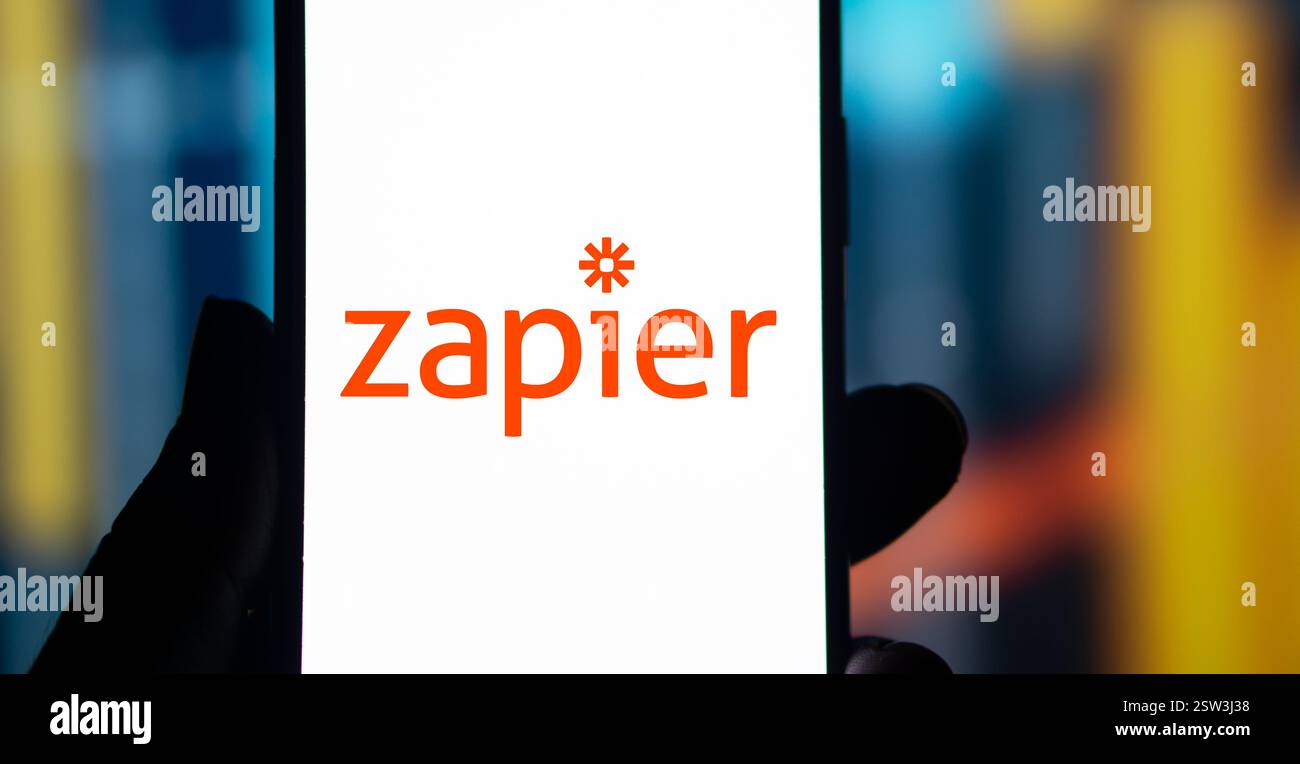 Dhaka, Bangladesh- 07 Sep 2024: Zapier logo is displayed on smartphone ...