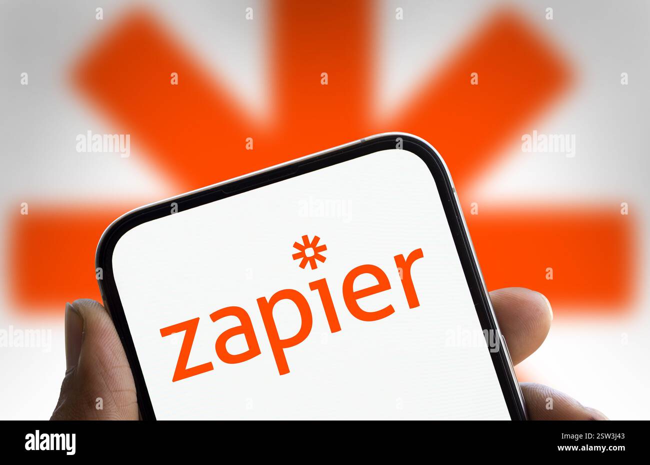 Dhaka, Bangladesh- 07 Sep 2024: Zapier logo is displayed on smartphone ...