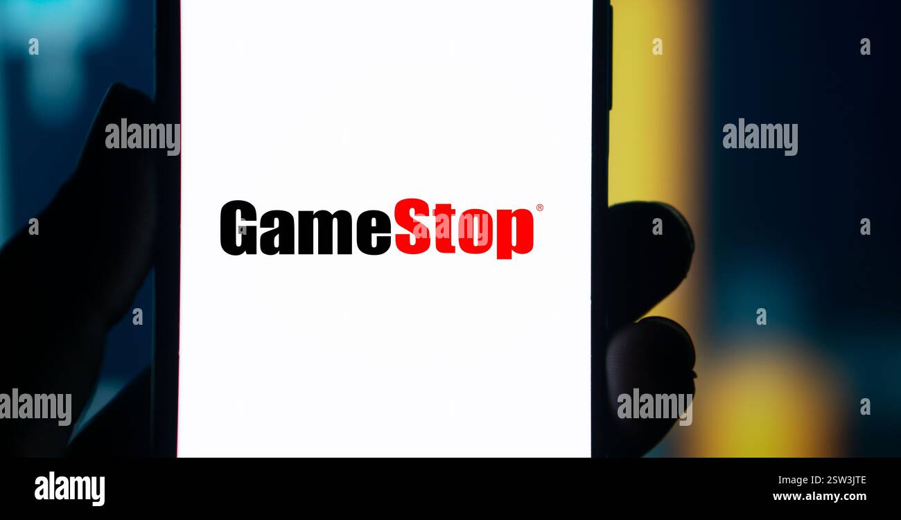 Dhaka, Bangladesh- 09 Sep 2024: GameStop logo is displayed on ...