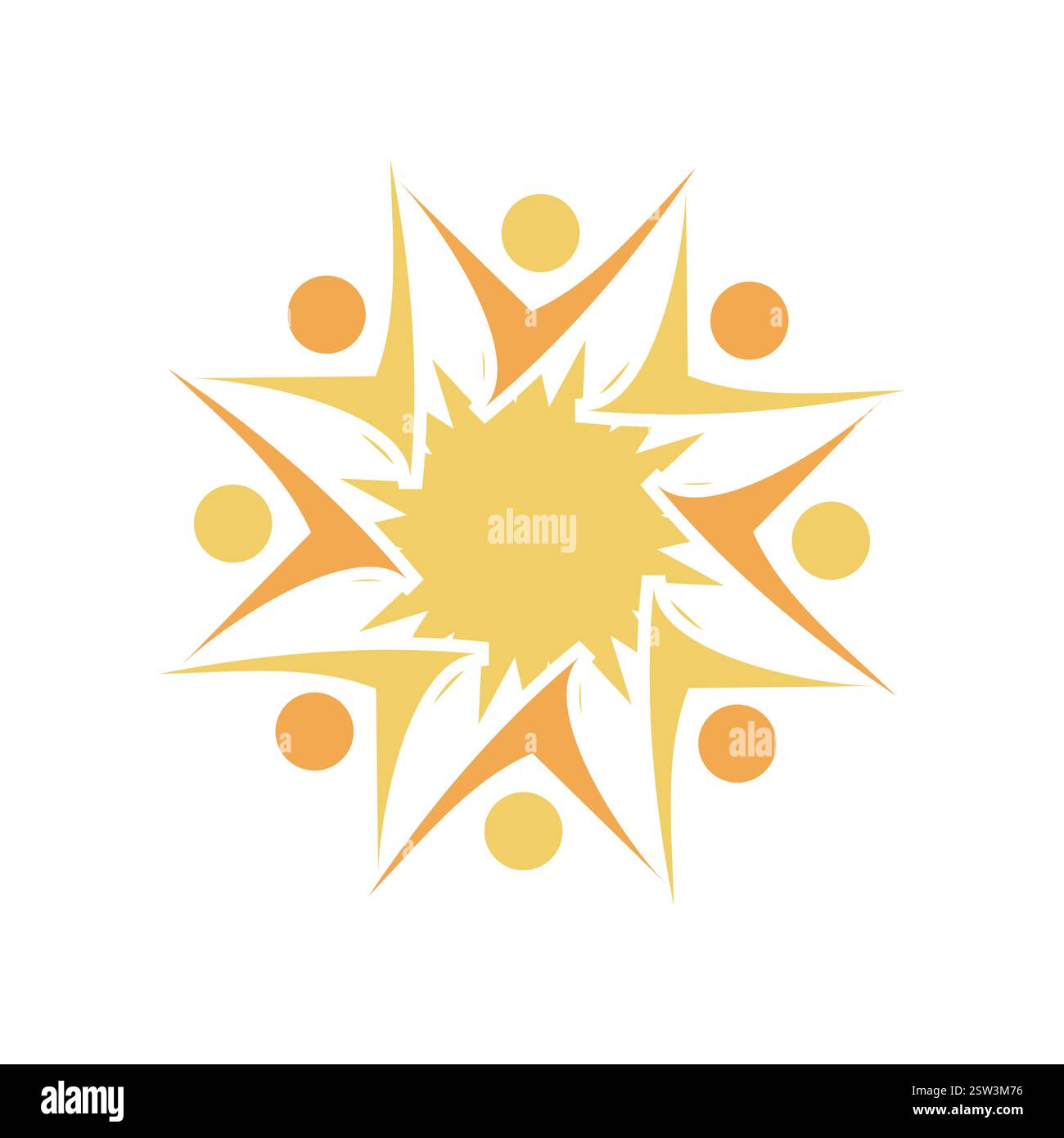 group people sun icon vector logo template illustration design Stock ...