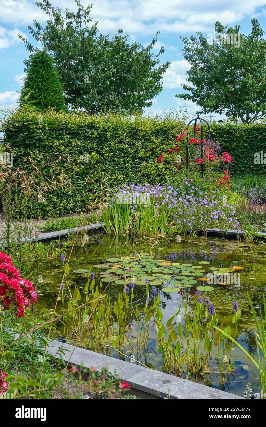 Garden garden pond decking hi-res stock photography and images - Alamy