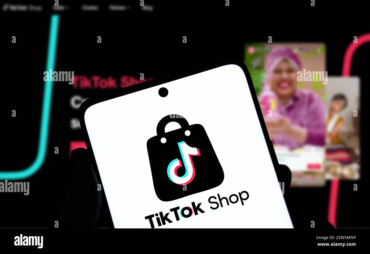 Dhaka, Bangladesh- 10 Sep 2024: Tiktok Shop logo is displayed on ...