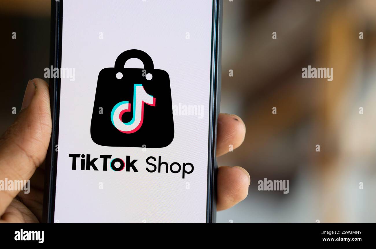 Dhaka, Bangladesh- 10 Sep 2024: Tiktok Shop logo is displayed on ...