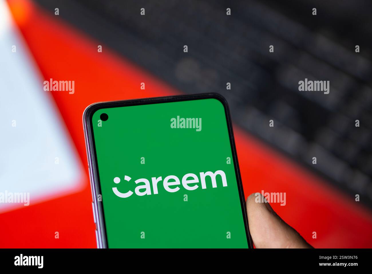Dhaka, Bangladesh- 11 Sep2024: Careem logo is displayed on smartphone. Careem offers a wide ...