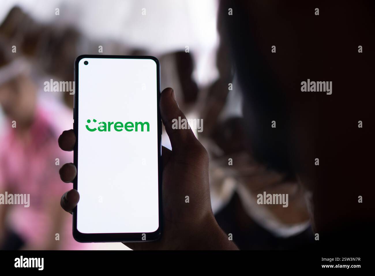 Dhaka, Bangladesh- 11 Sep2024: Careem logo is displayed on smartphone ...