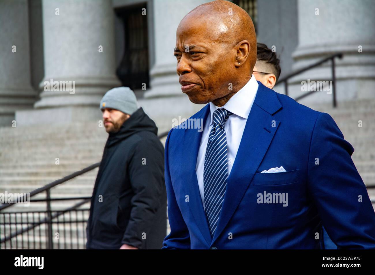 New York, New York, USA. 19th Feb, 2025. Yesterday Eric Adams faced ...