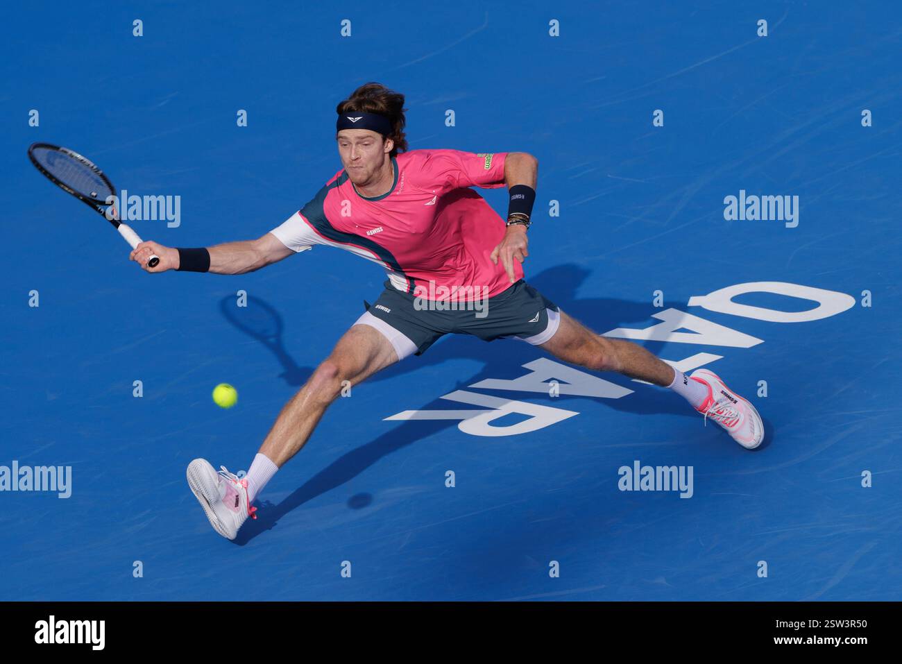 Doha, Qatar, 20/02/2025, Andrey Rublev of Russia during the 2025 Qatar ...