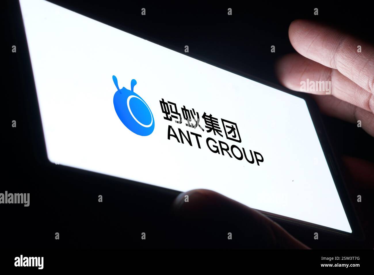 Dhaka, Bangladesh- 12 Sep 2024: Ant Group logo is displayed on smartphone. Ant Group offers ...