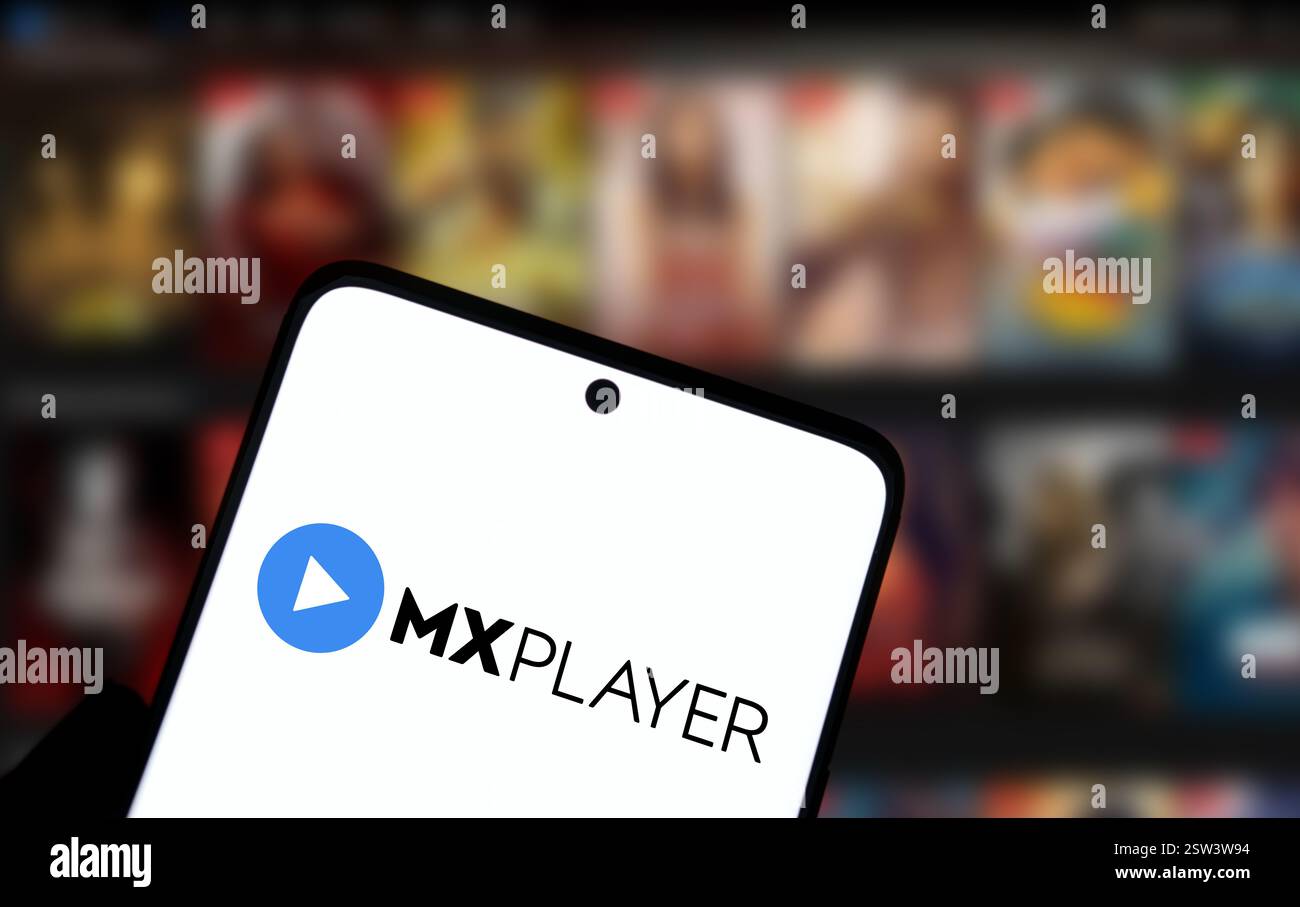 Dhaka, Bangladesh- 14 Sep 2024: MX Player logo is displayed on ...