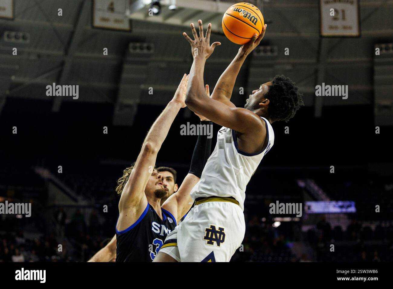 February 19, 2025: Notre Dame guard Sir Mohammed (4) shoots the ball as ...