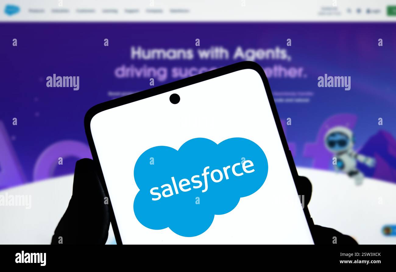 Dhaka, Bangladesh- 14 Sep 2024: SalesForce logo is displayed on ...