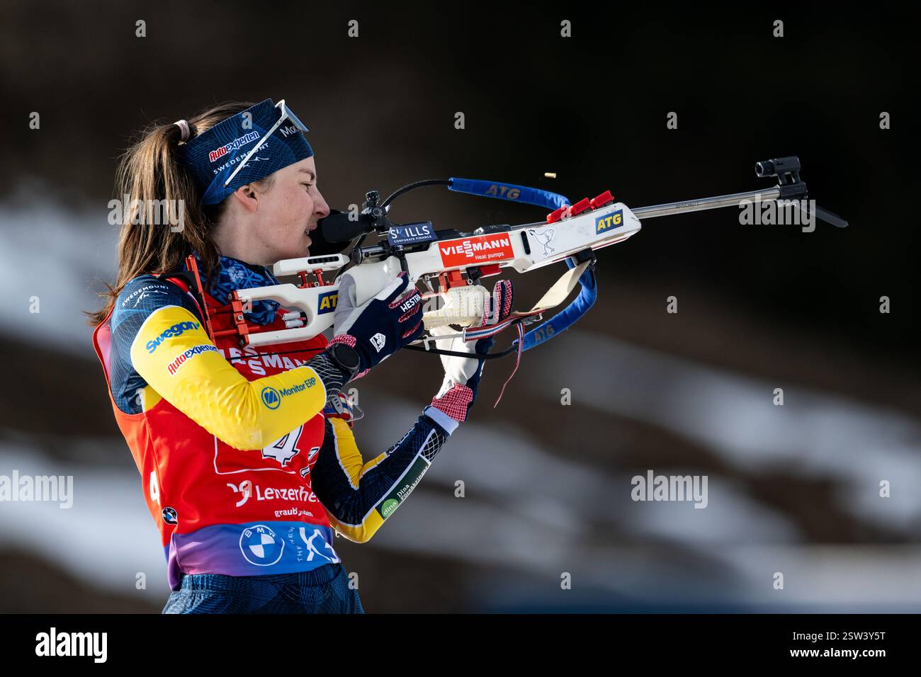 Ella Halvarsson of, Sweden. , . during zeroing ahead of single mixed ...