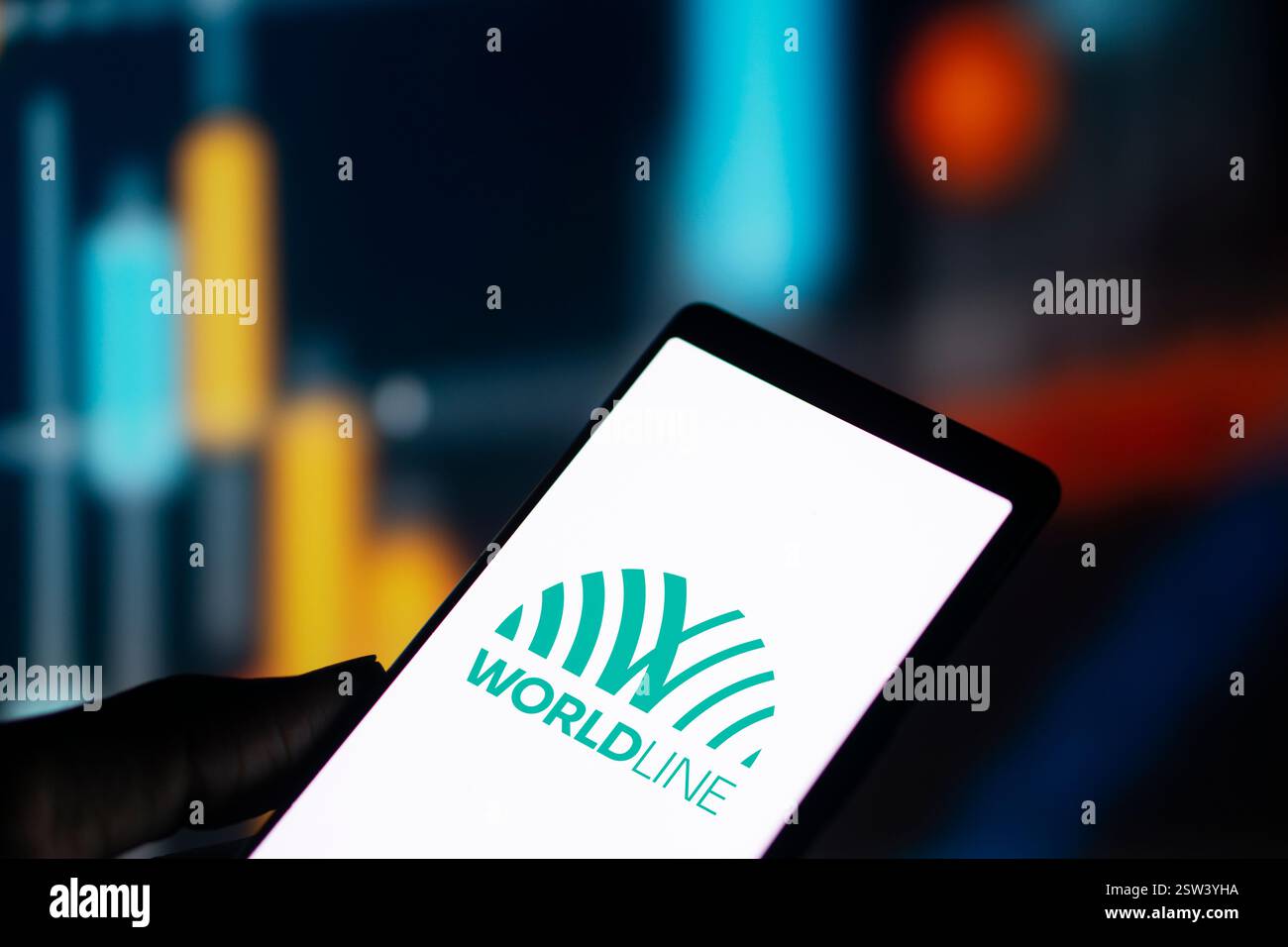 Dhaka, Bangladesh- 15 Sep 2024: Worldline logo is displayed on ...