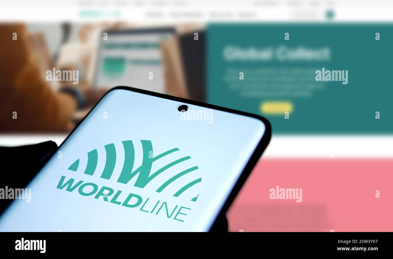 Dhaka, Bangladesh- 15 Sep 2024: Worldline logo is displayed on ...