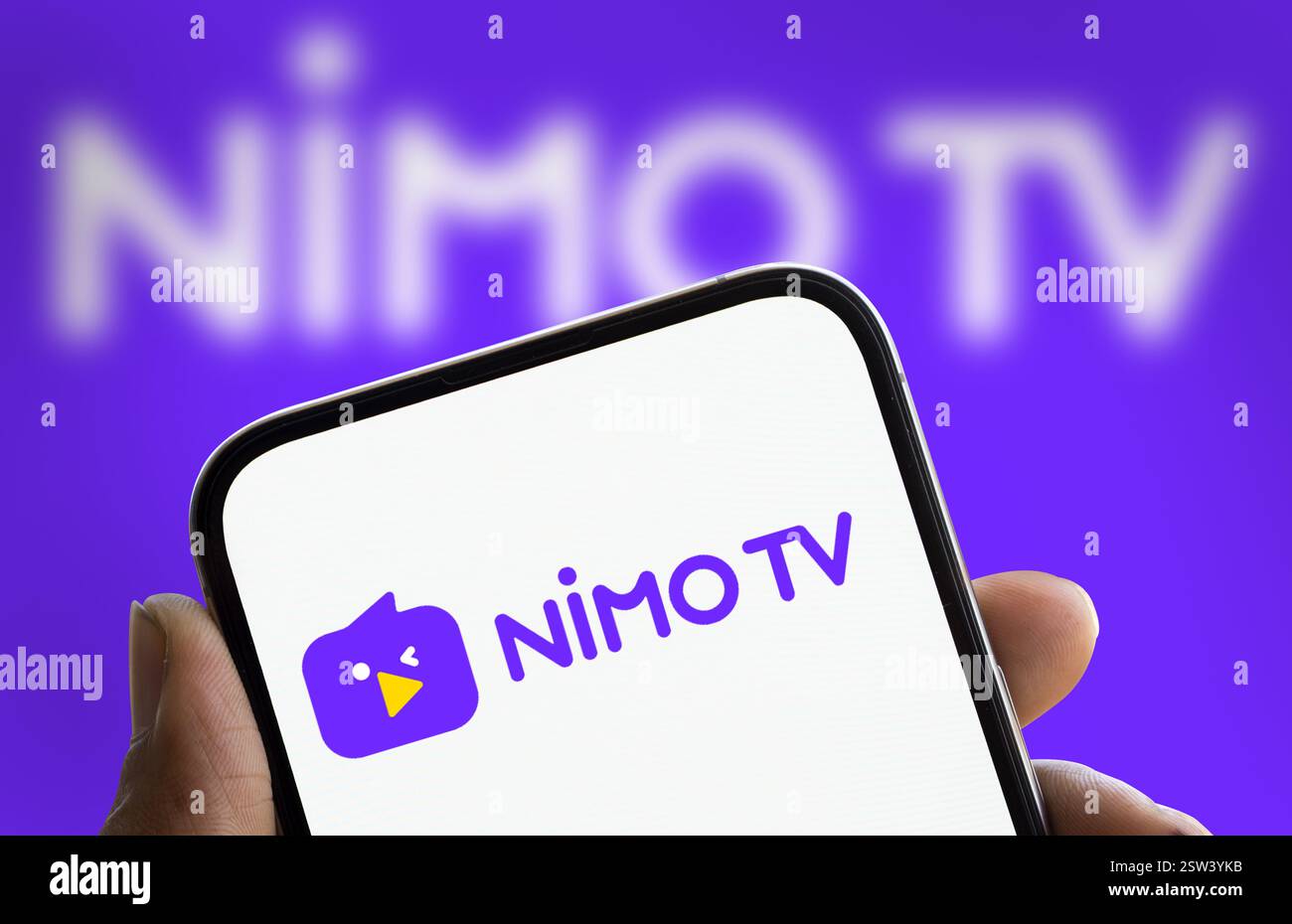 Dhaka, Bangladesh- 15 Sep 2024: Nimo TV logo is displayed on smartphone ...