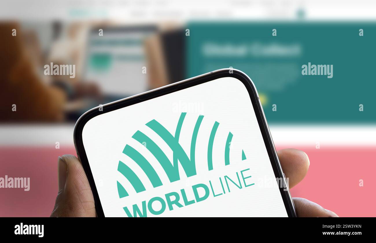 Dhaka, Bangladesh- 15 Sep 2024: Worldline logo is displayed on ...