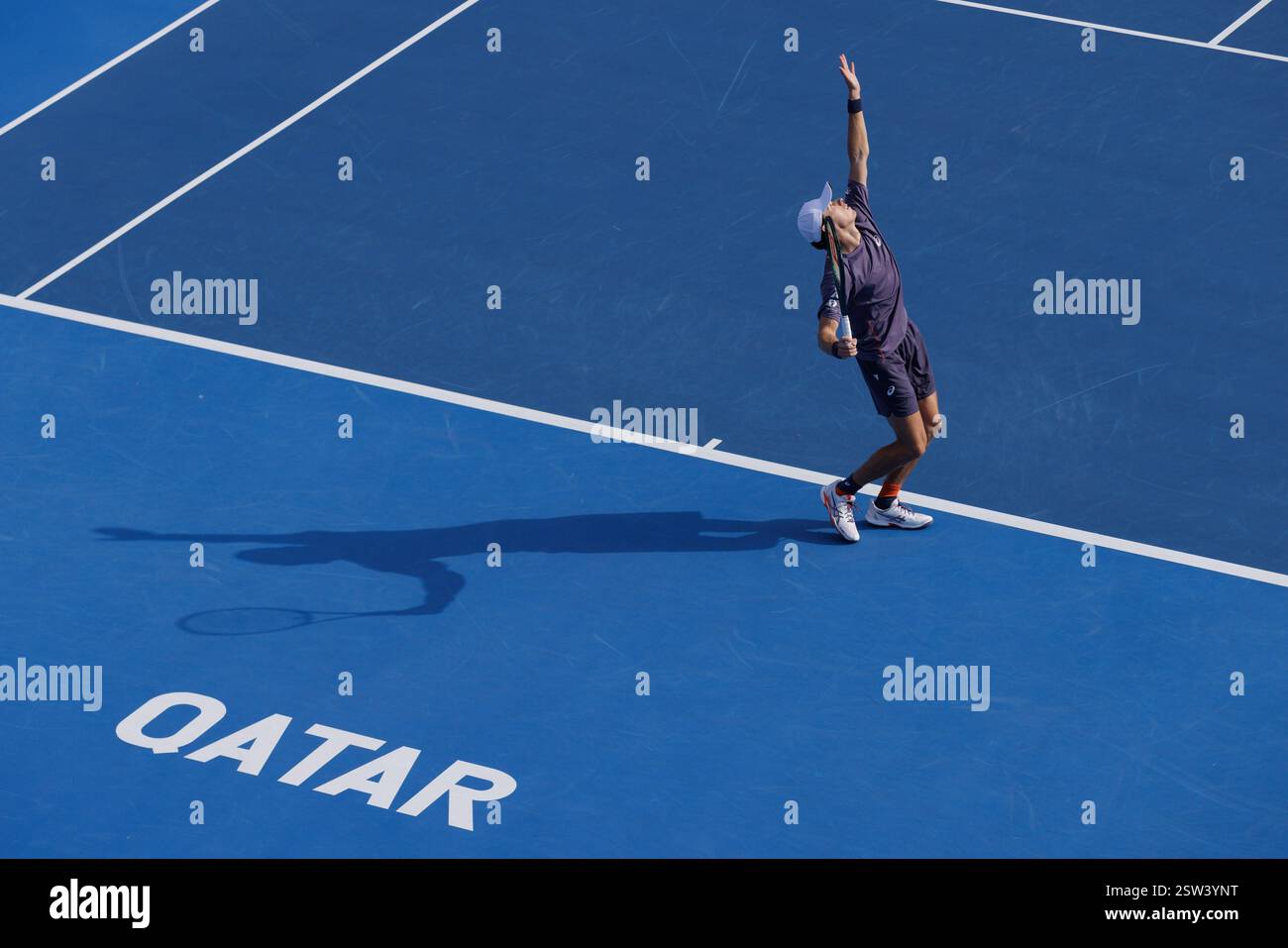 Alex De Minaur of Australia during the 2025 Qatar ExxonMobil Open, ATP ...