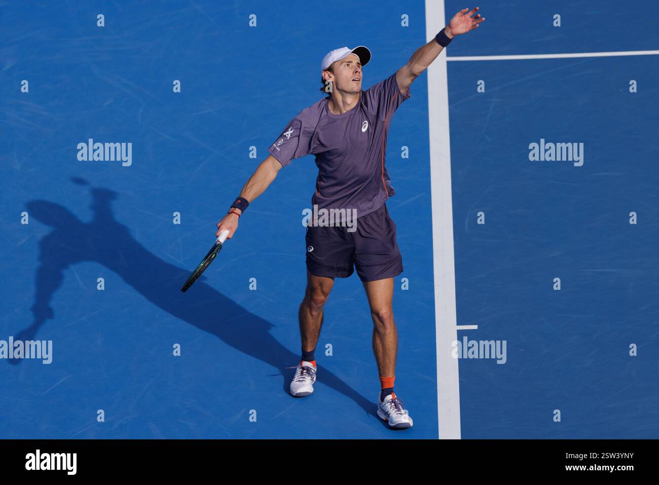 Alex De Minaur of Australia during the 2025 Qatar ExxonMobil Open, ATP ...