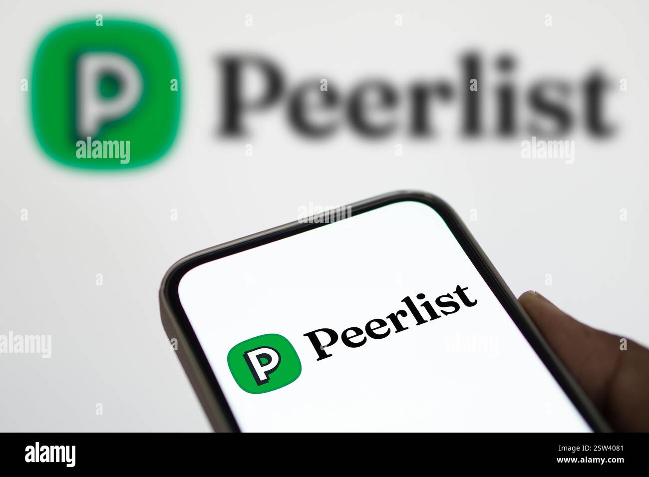 Dhaka, Bangladesh- 16 Sep 2024: Peerlist logo is displayed on smartphone. Peerlist is a ...