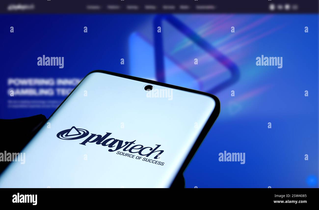 Dhaka, Bangladesh- 16 Sep 2024: Playtech logo is displayed pn ...