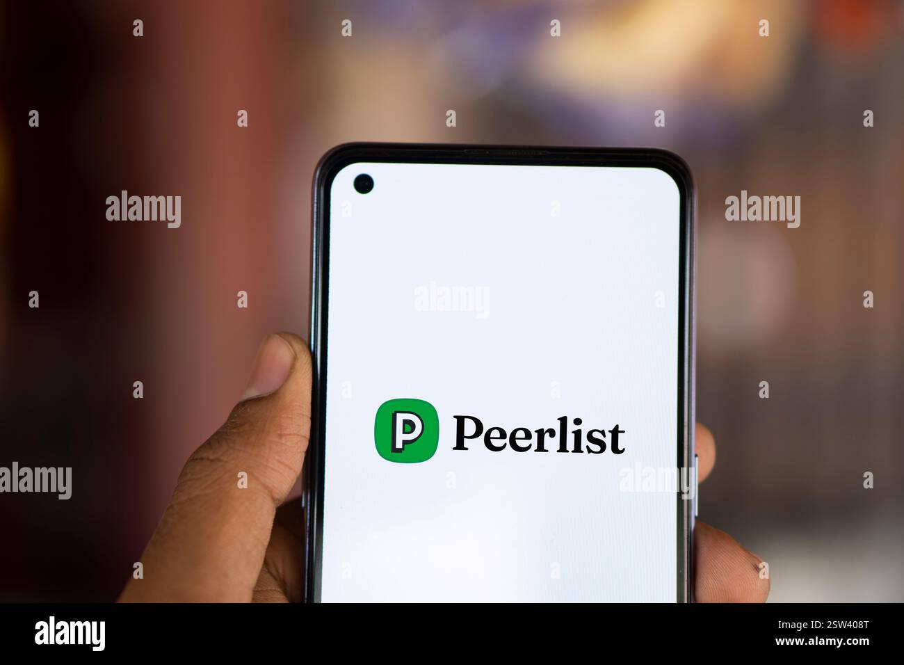 Dhaka, Bangladesh- 16 Sep 2024: Peerlist logo is displayed on smartphone. Peerlist is a ...