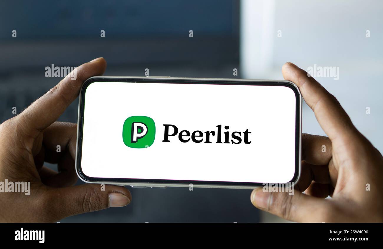 Dhaka, Bangladesh- 16 Sep 2024: Peerlist logo is displayed on ...