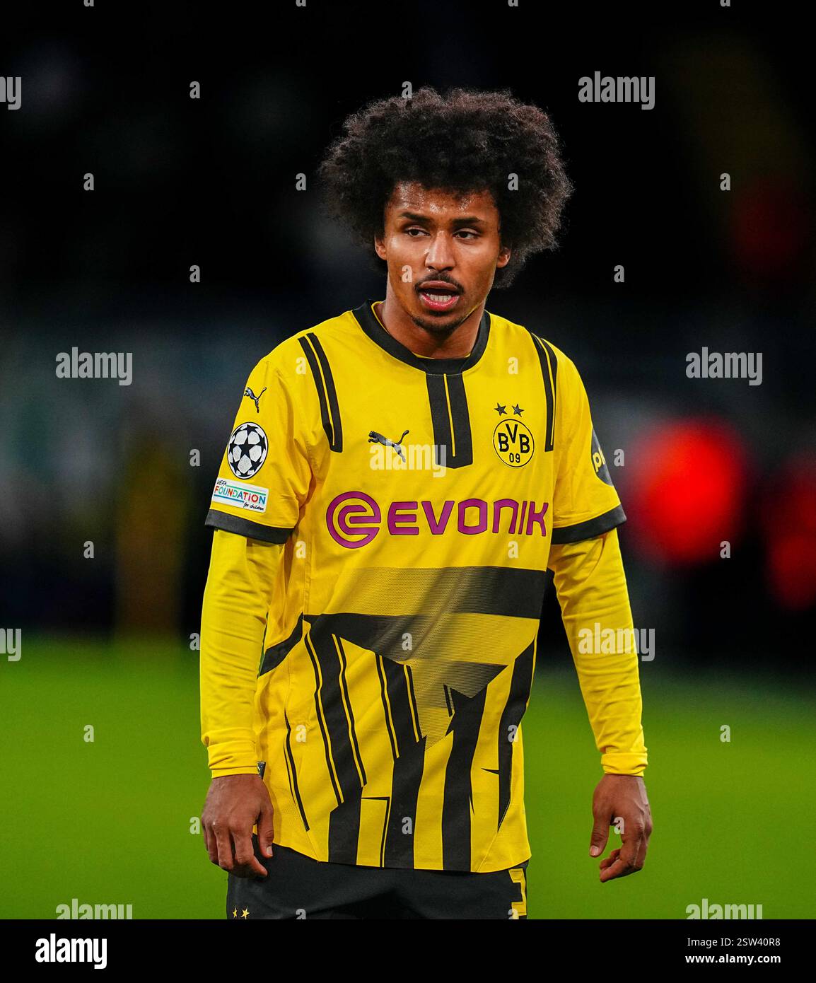 Dortmund, Germany. 19th Feb, 2025. February 19 2025: Karim Adeyemi of Borussia Dortmund looks on ...