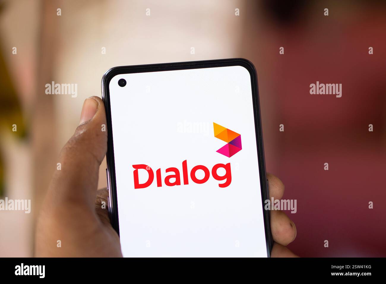 Dhaka, bangladesh- 18 Sep 2024: Dialog logo is displayed on smartphone ...