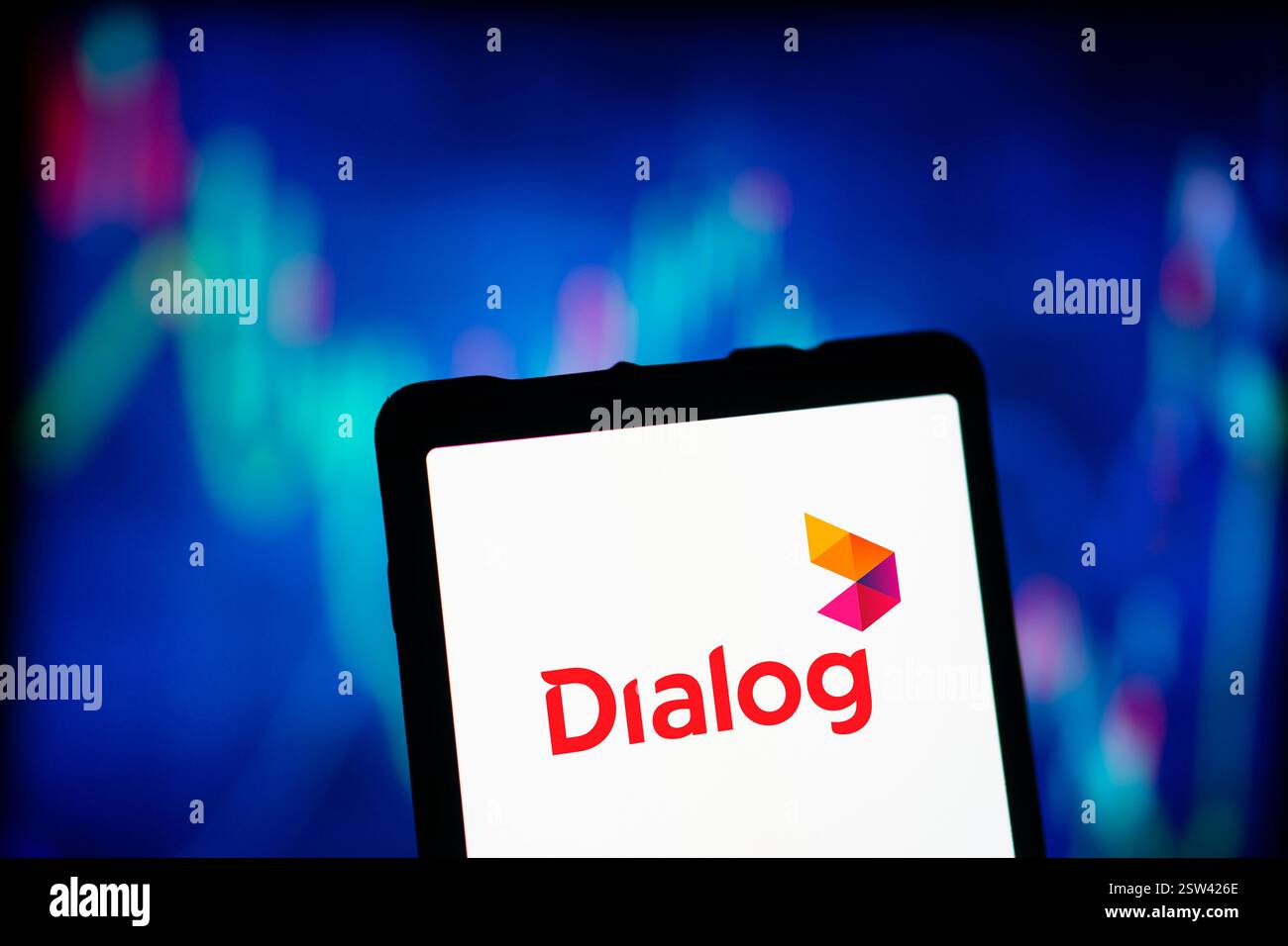 Dhaka, bangladesh- 18 Sep 2024: Dialog logo is displayed on smartphone ...
