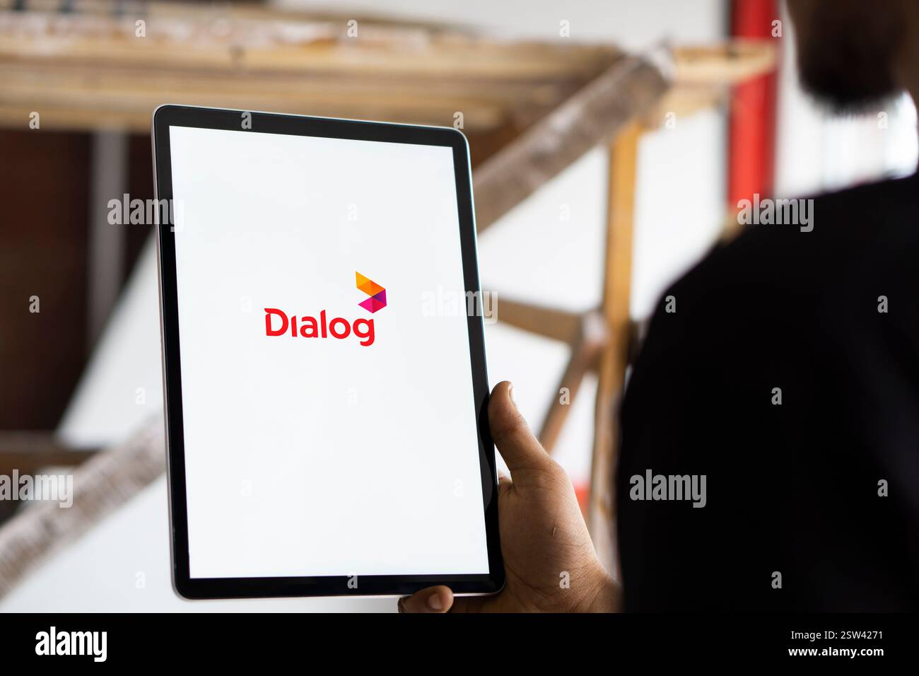 Dhaka, bangladesh- 18 Sep 2024: Dialog logo is displayed on iPad ...