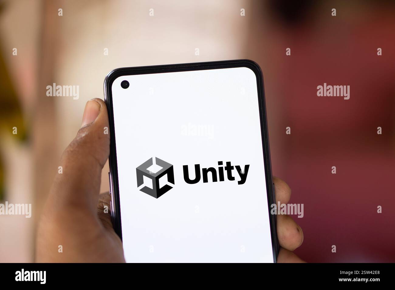 Dhaka, Bangladesh- 18 Sep 2024: Unity logo is displayed on smartphone. Unity is a cross-platform ...
