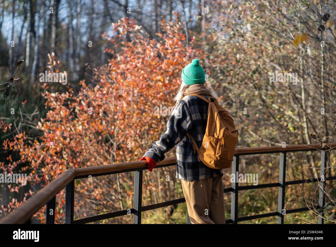 Woman hiker contemplating beauty hi-res stock photography and images - Alamy