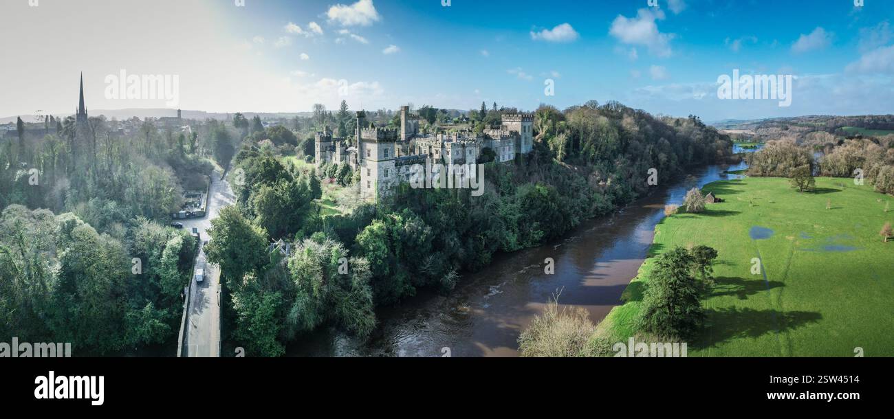 Aerial view of Lismore Castle, Ireland, showcasing its stunning Gothic ...